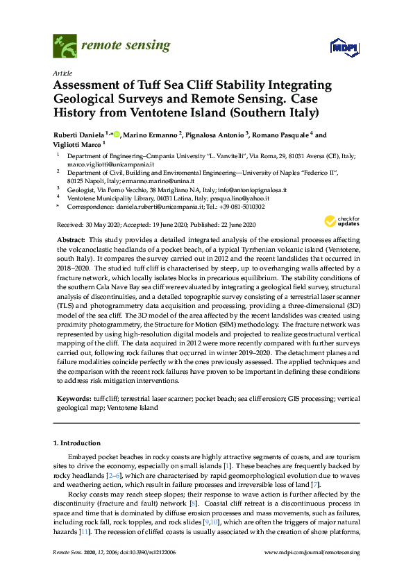 (PDF) Assessment of Tuff Sea Cliff Stability Integrating Geological ...