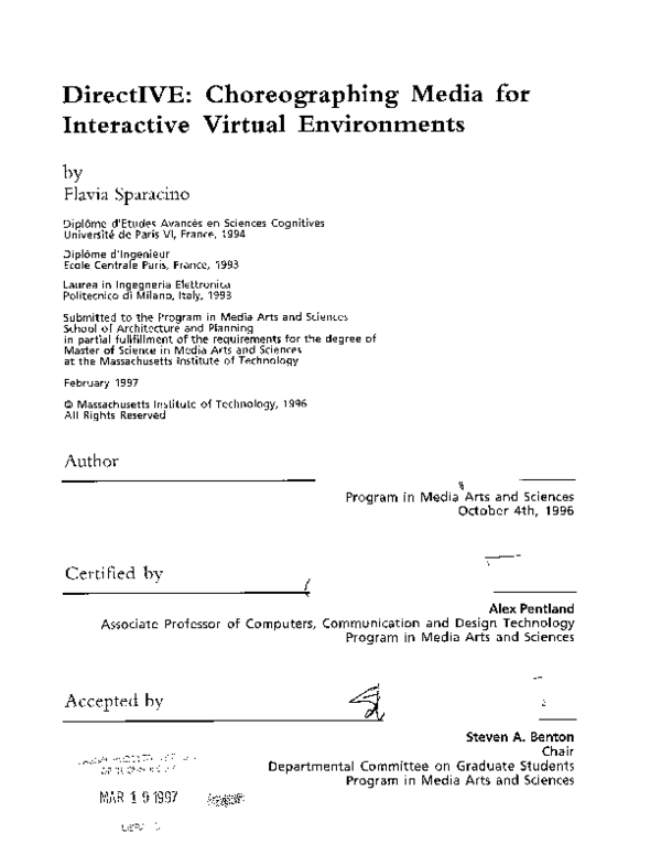 (PDF) Interactive Virtual Environments