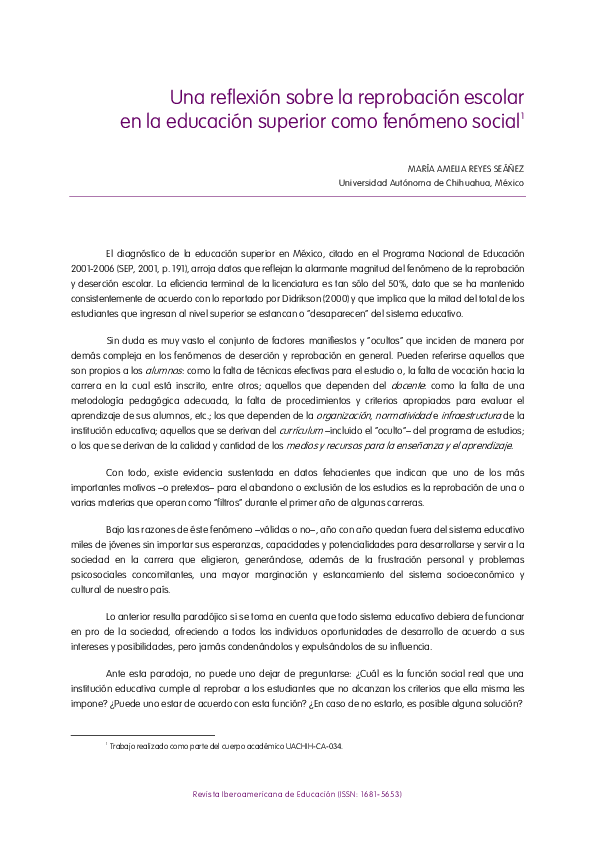 (PDF) Una reflexión sobre la reprobación escolar en la educación ...