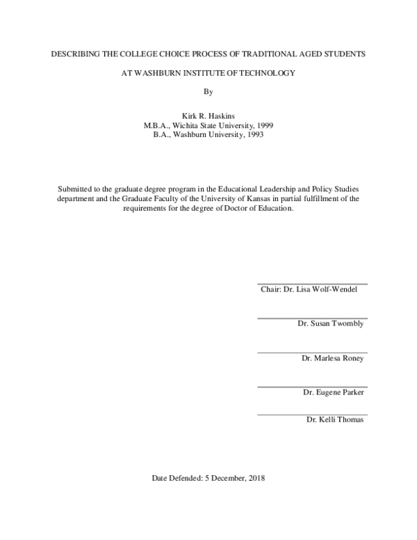 (PDF) Describing the College Choice Process of Traditional Aged ...