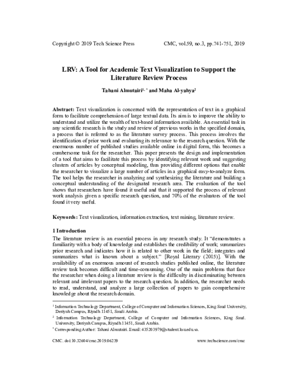 (PDF) LRV: A Tool for Academic Text Visualization to Support the ...