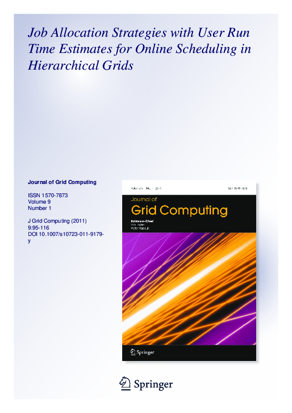 Pdf Job Allocation Strategies With User Run Time Estimates For Online Scheduling In