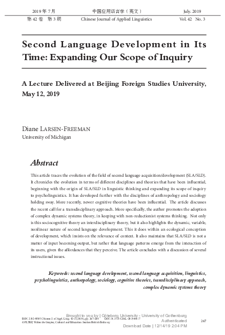 (PDF) Second Language Development in Its Time: Expanding Our Scope of ...