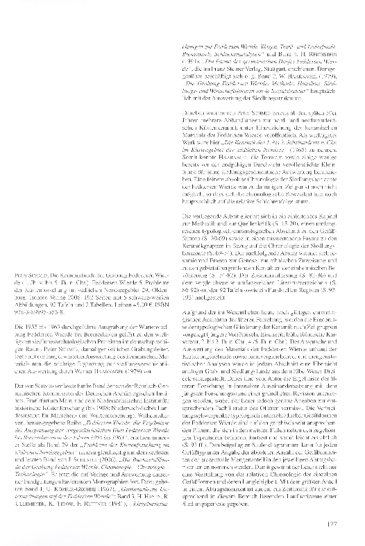 (PDF) Peter Schmid, Die Keramikfunde der Grabung Feddersen Wierde (1 ...
