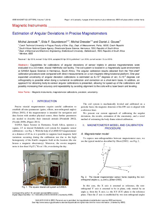 (PDF) Estimation of Angular Deviations in Precise Magnetometers
