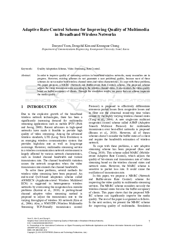 (PDF) Adaptive Rate Control Scheme for Improving Quality of Multimedia ...