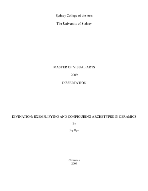 (PDF) Sydney College of the Arts The University of Sydney MASTER OF ...
