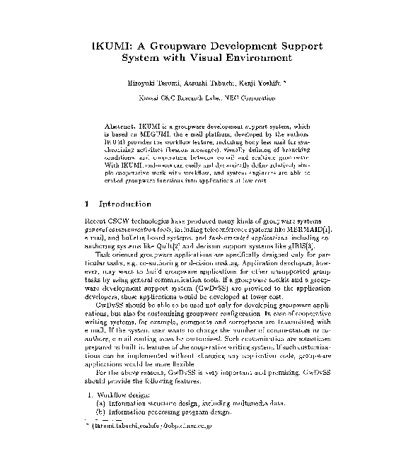 (PDF) IKUMI: A groupware development support system with visual environment