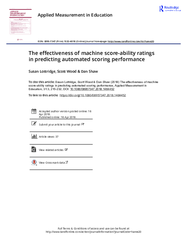 (PDF) The effectiveness of machine score-ability ratings in predicting ...