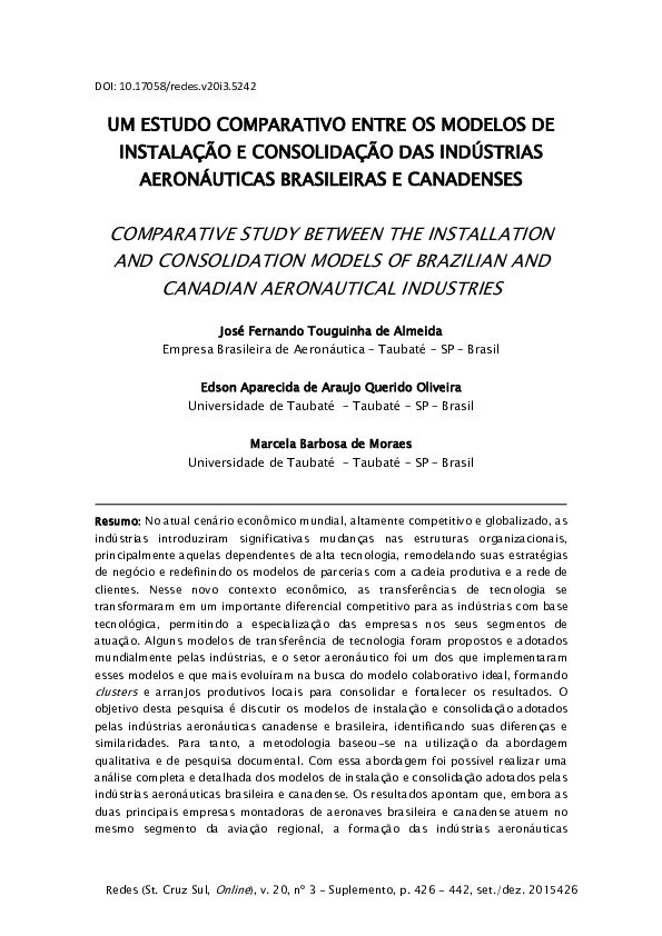 (PDF) Um Estudo Comparativo Entre Os Modelos De Instalação e ...