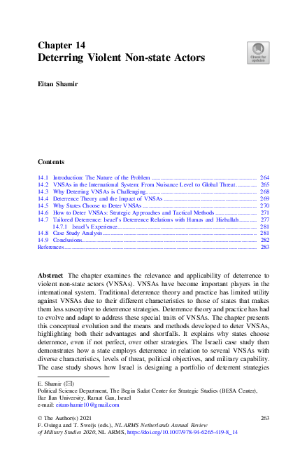 (PDF) Deterring Violent Non-state Actors