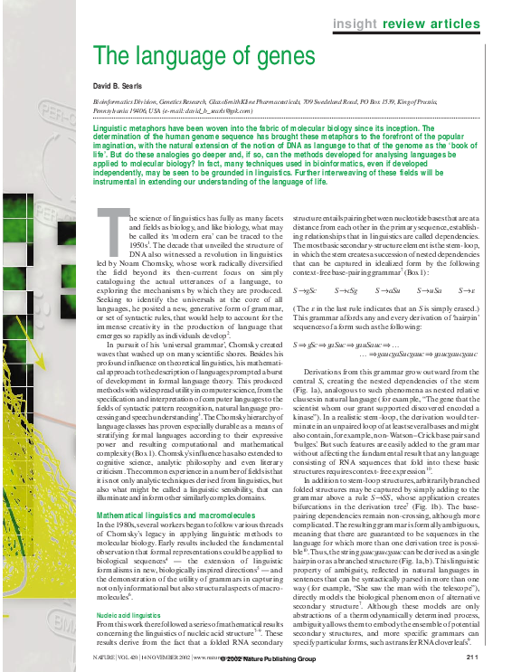 (PDF) The language of genes