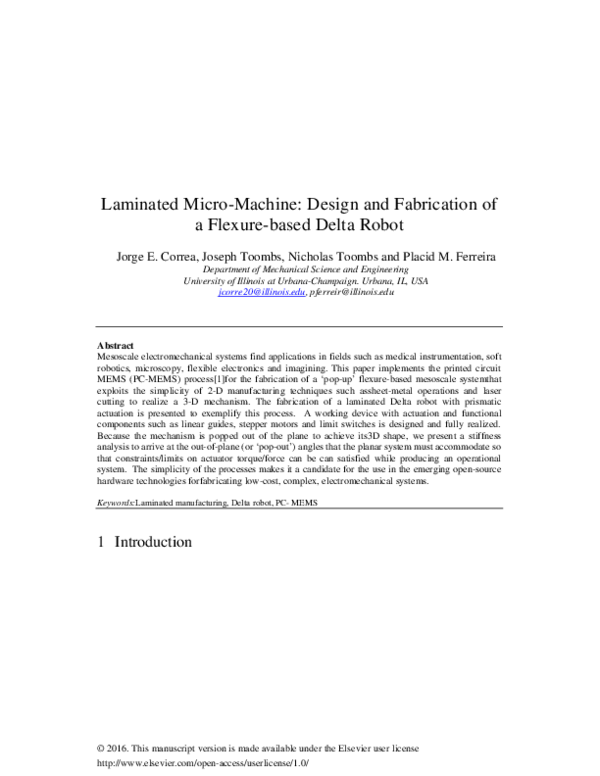 (PDF) Laminated micro-machine: Design and fabrication of a flexure ...