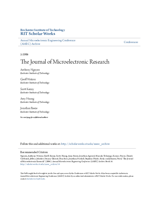 (PDF) Journal of Microelectronic Research