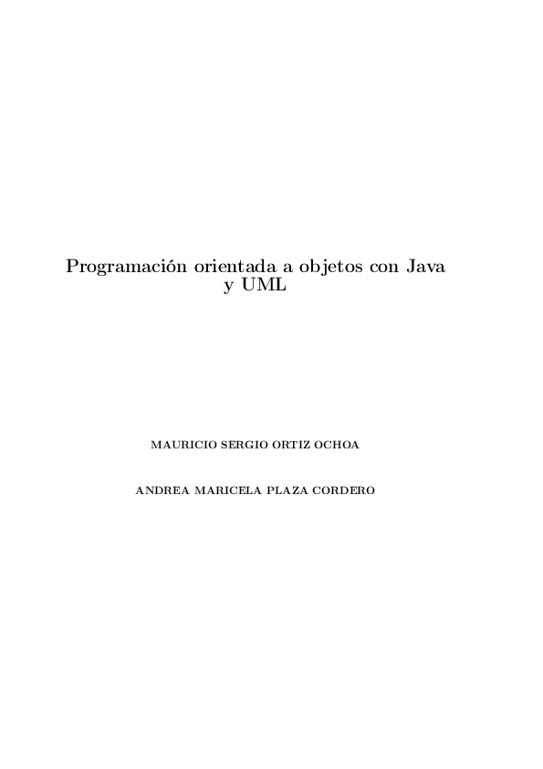 (PDF) Programación Orientada a Objetos con Java y UML