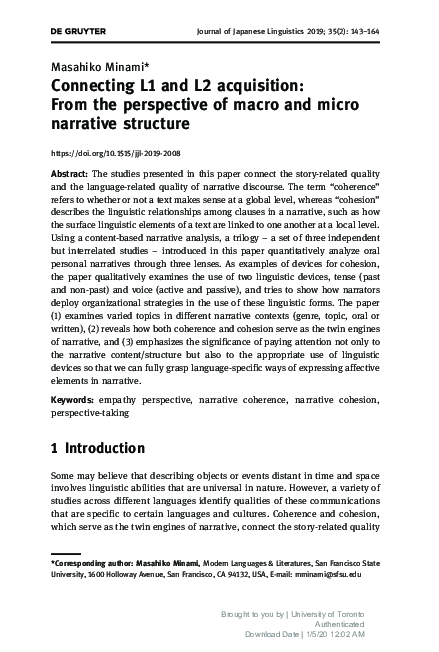 (PDF) Connecting L1 and L2 acquisition: From the perspective of macro ...