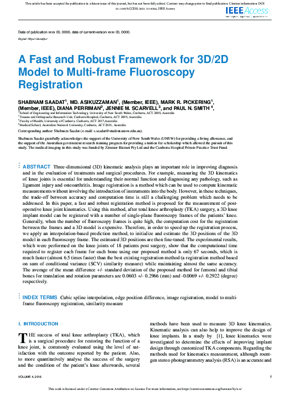 (PDF) A Fast and Robust Framework for 3D/2D Model to Multi-frame ...