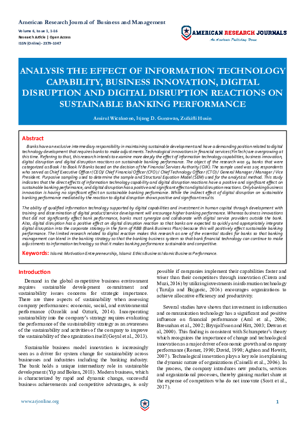 (PDF) Analysis the Effect of Information Technology Capability ...