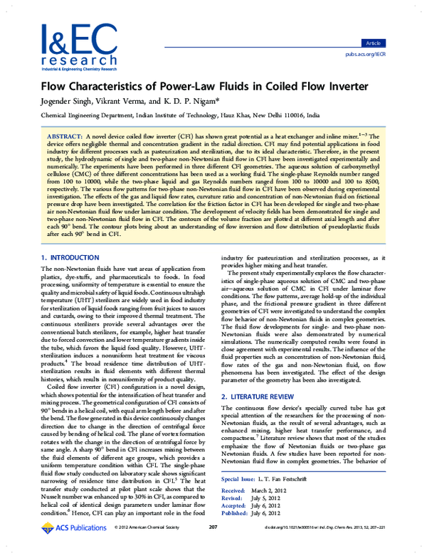 (PDF) Flow Characteristics of Power-Law Fluids in Coiled Flow Inverter ...