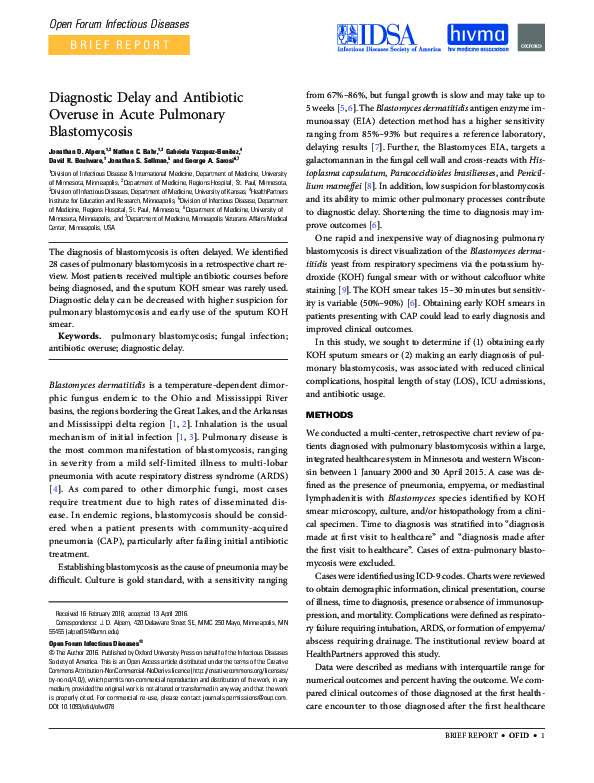 (PDF) Diagnostic Delay and Antibiotic Overuse in Acute Pulmonary ...