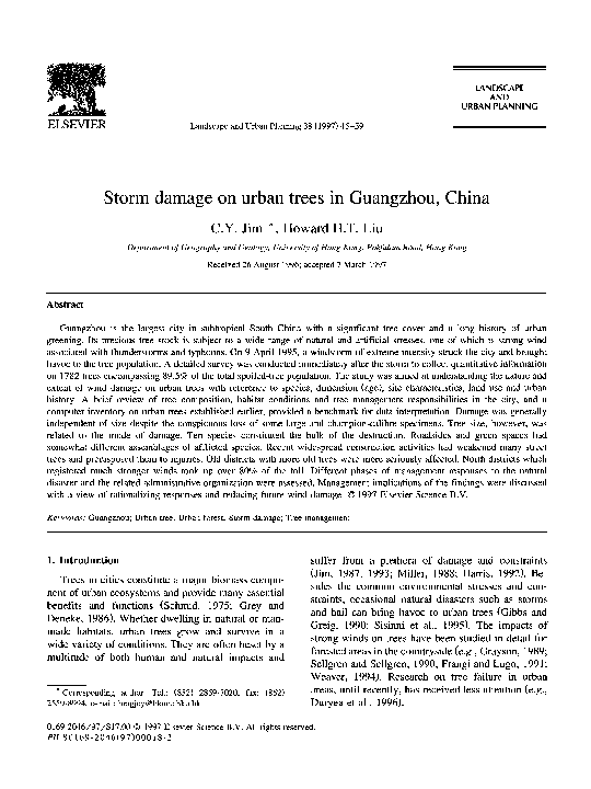 (PDF) Storm damage on urban trees in Guangzhou, China