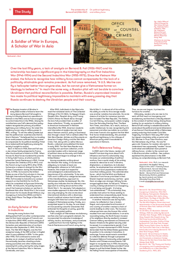 (PDF) Bernard Fall - A Soldier of War in Europe, A Scholar of War in Asia