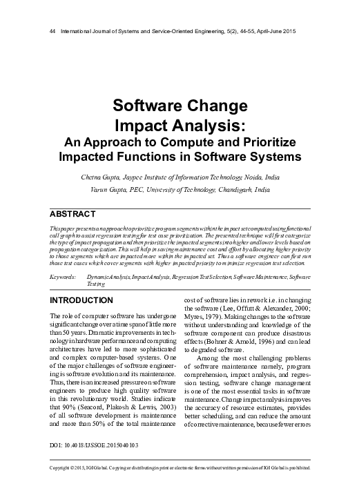 (PDF) Software Change Impact Analysis