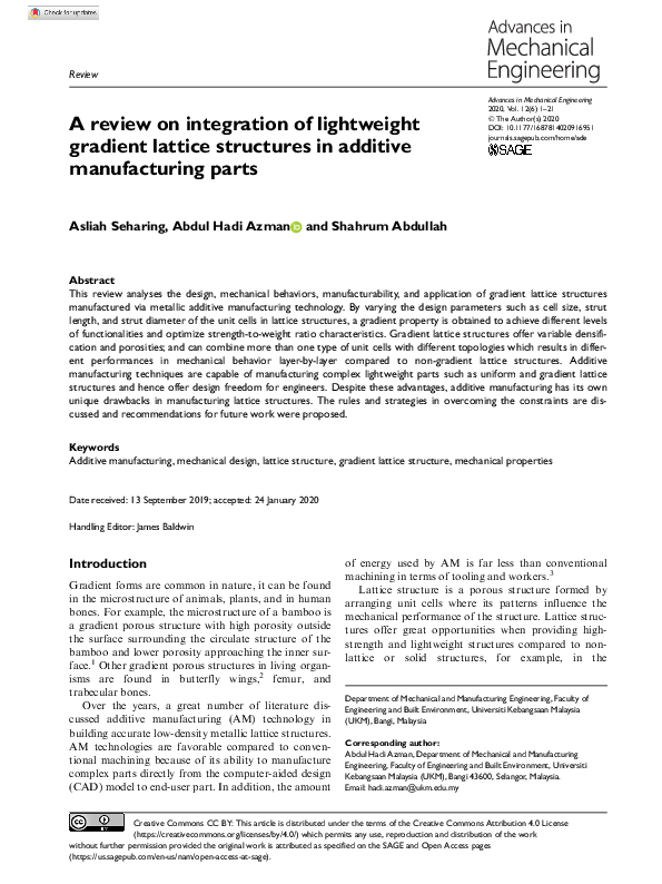Pdf A Review On Integration Of Lightweight Gradient Lattice