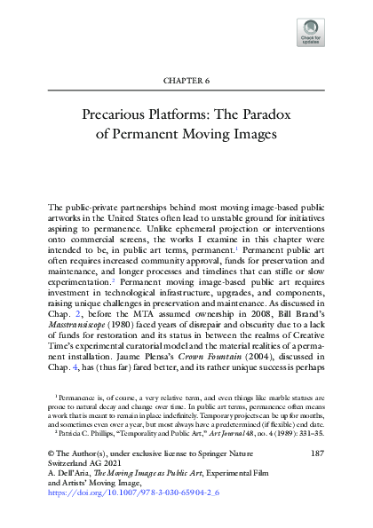 (PDF) Precarious Platforms: The Paradox of Permanent Moving Images