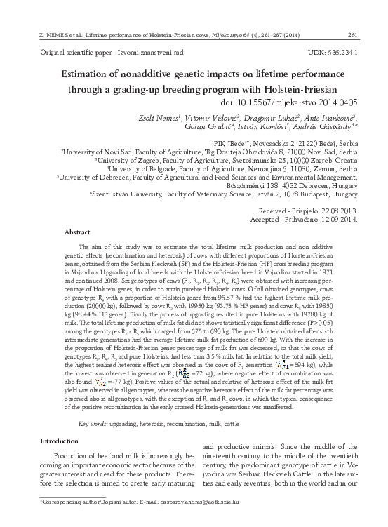 (PDF) Estimation of nonadditive genetic impacts on lifetime performance ...