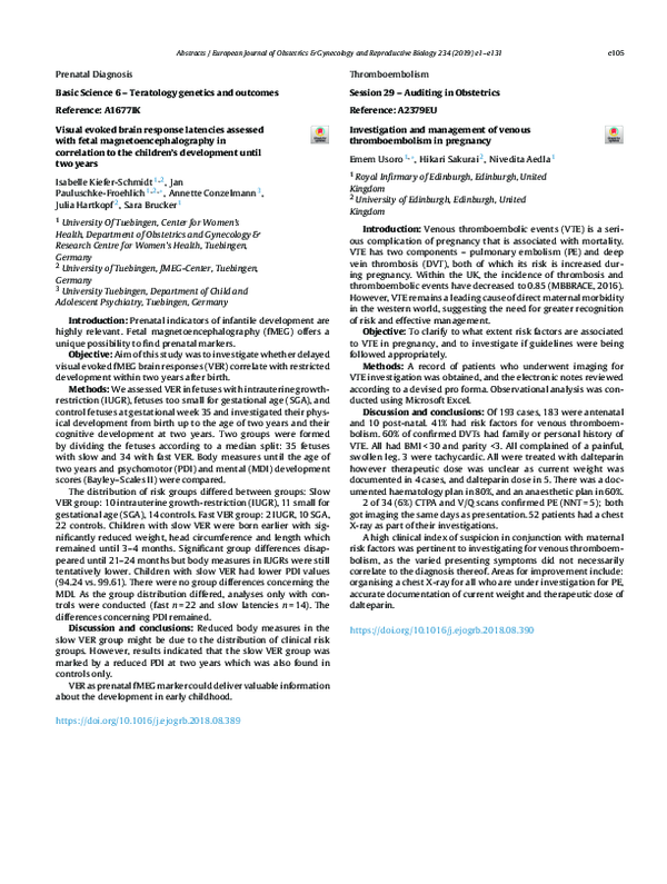 (PDF) Investigation and management of venous thromboembolism in pregnancy | dian okta - Academia.edu