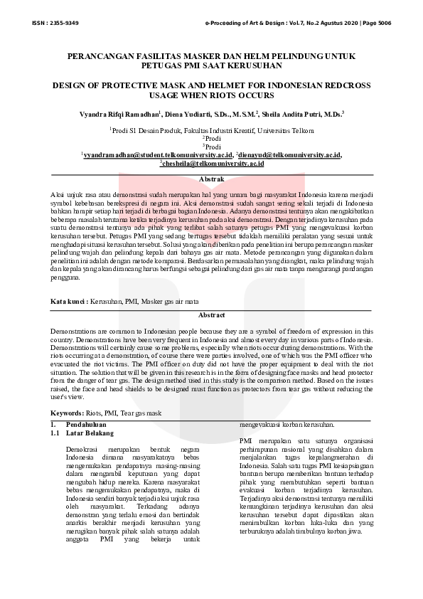 (PDF) Perancangan Fasilitas Masker dan Helm Pelindung untuk Petugas PMI ...