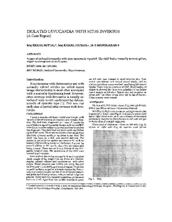 (PDF) ISOLATED LEVOCARDIA WITH SITUS INVERSUS (A Case Report)