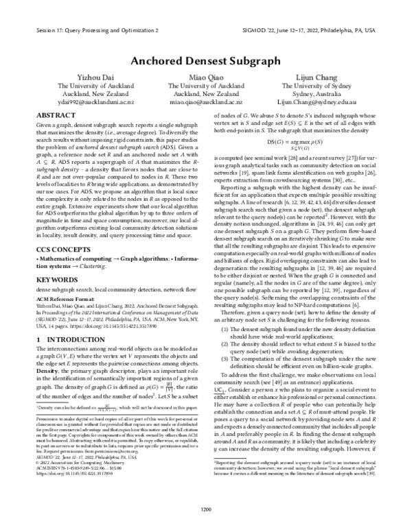 (PDF) Anchored Densest Subgraph