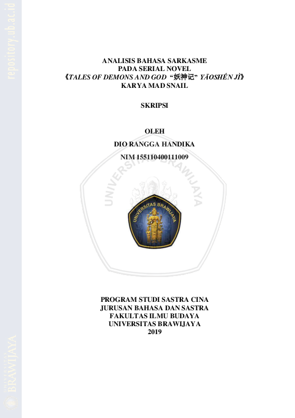 (PDF) Analisis Bahasa Sarkasme Pada Novel 《Tales of Demons and God “妖神记 ...