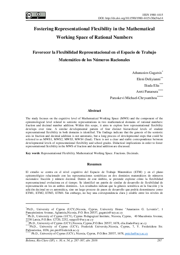 Pdf Fostering Representational Flexibility In The Mathematical