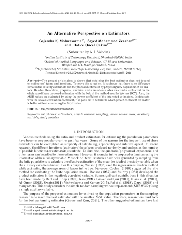 (PDF) An Alternative Perspective on Estimators