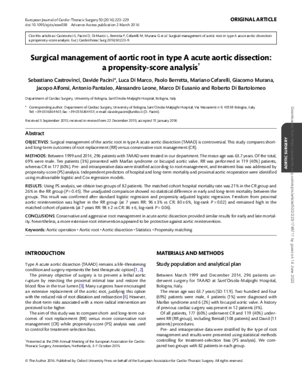 (PDF) Surgical management of aortic root in type A acute aortic ...
