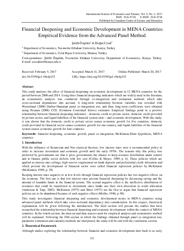 (PDF) Financial Deepening and Economic Development in China