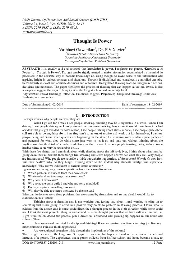 (PDF) Thought Is Power