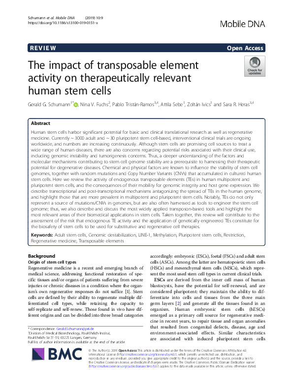 (PDF) The impact of transposable element activity on therapeutically ...