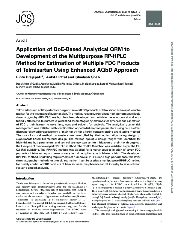 (PDF) Application of DoE-Based Analytical QRM to Development of the ...