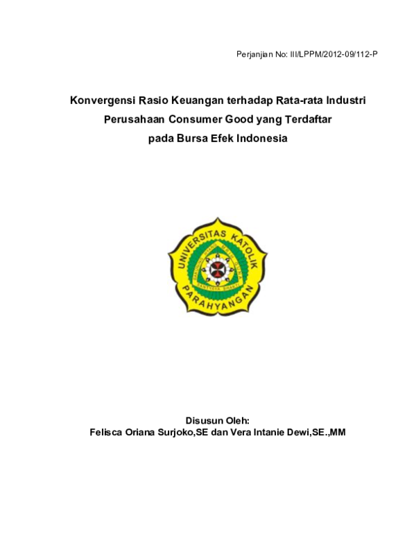 (PDF) Konvergensi Rasio Keuangan Terhadap Rata-Rata Industri Perusahaan ...