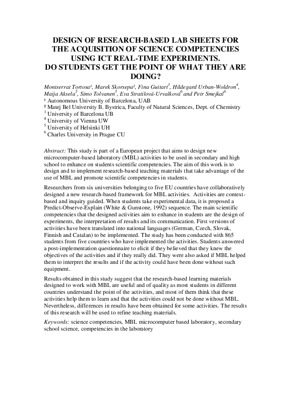 (PDF) Design of research-based lab sheets for the aquisition of science ...