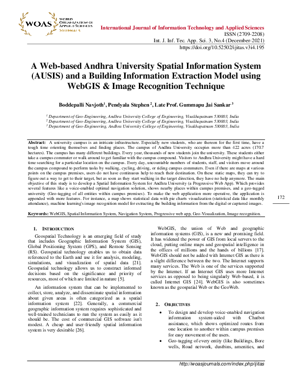 (PDF) A Web-based Andhra University Spatial Information System (AUSIS) and a Building ...