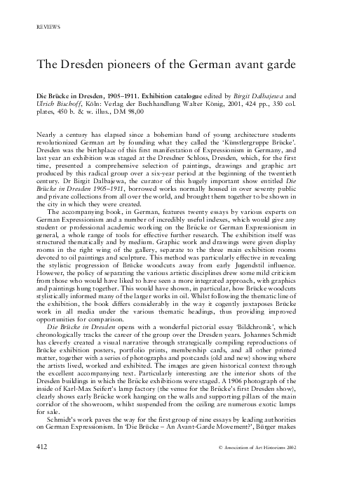 (PDF) The Dresden pioneers of the German avant garde?