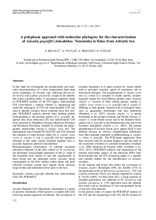 (PDF) A polyphasic approach with molecular phylogeny for the ...