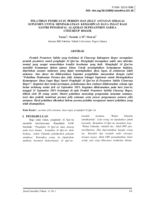 (PDF) Perbandingan Karakteristik Morfologi Dua Spesies Cacing Nipah ...