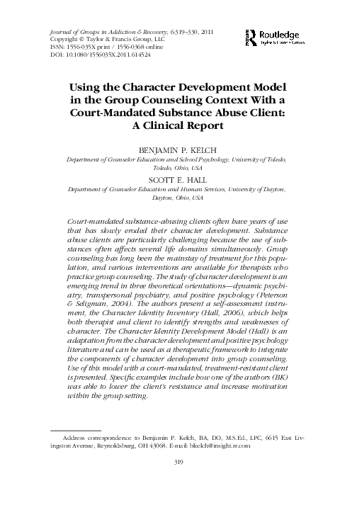 (PDF) Using the Character Development Model in the Group Counseling ...