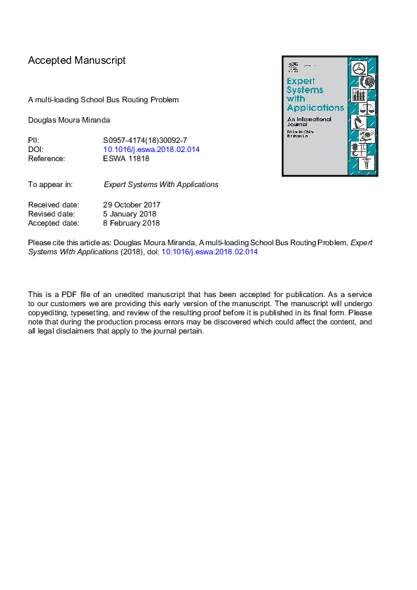 (PDF) A multi-loading school bus routing problem